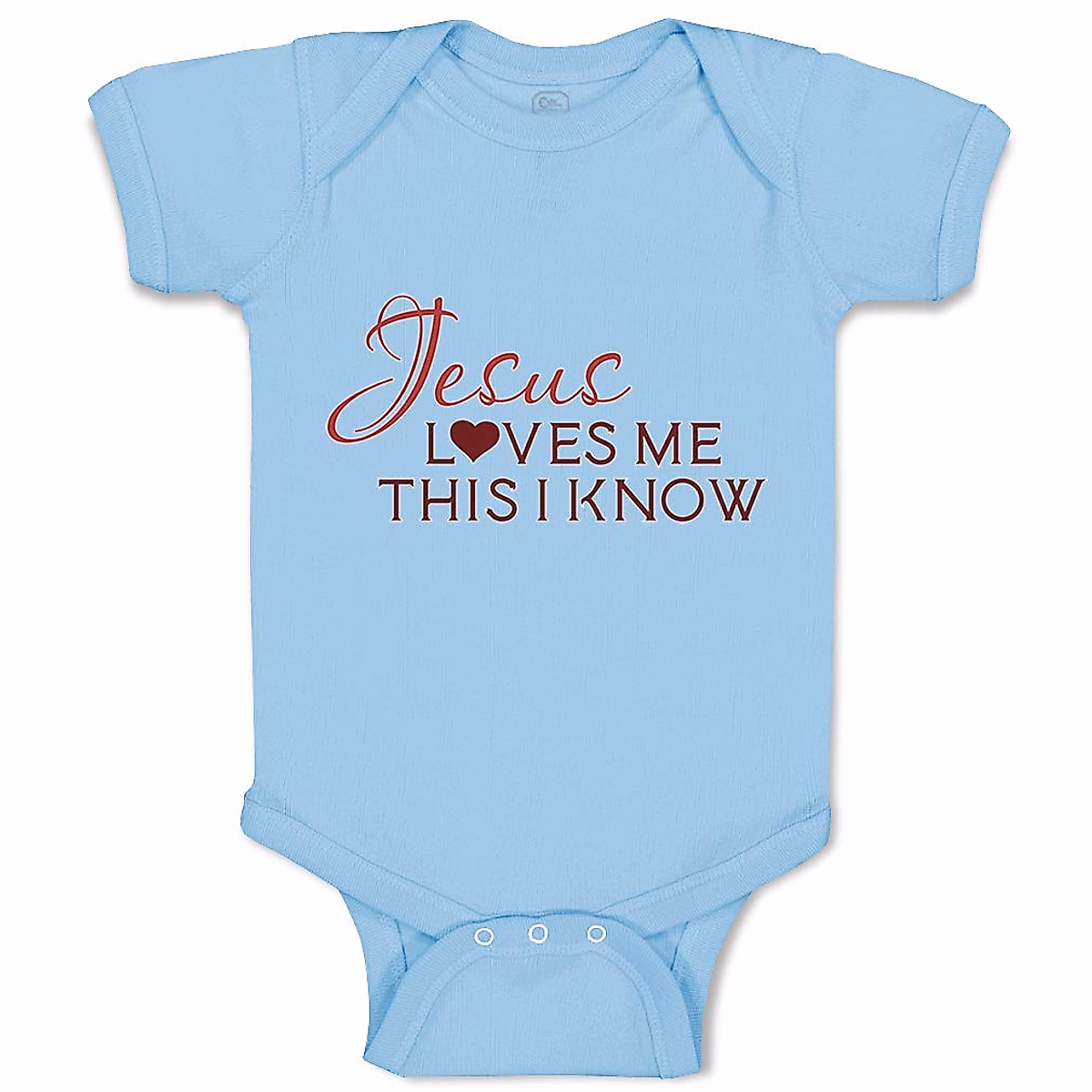 Cute Rascals Baby Bodysuit Jesus Loves Me This I Know Christian Jesus God Style B Boy & Girl Baby Clothes Funny Cotton Light Blue Design Only Newborn