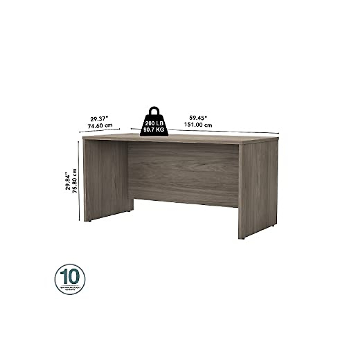 Bush Business Furniture Studio C Home Office Desk, 60W x 30D, Modern Hickory