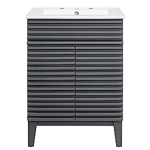 Modway Render Vanity with Sink-Floor, 24 Inch, Gray White