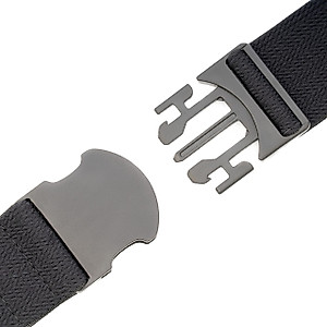 ENOUT Stretch Belts | Elastic Nylon | Easy Adjustable Buckle | Comfort Fit (Black)