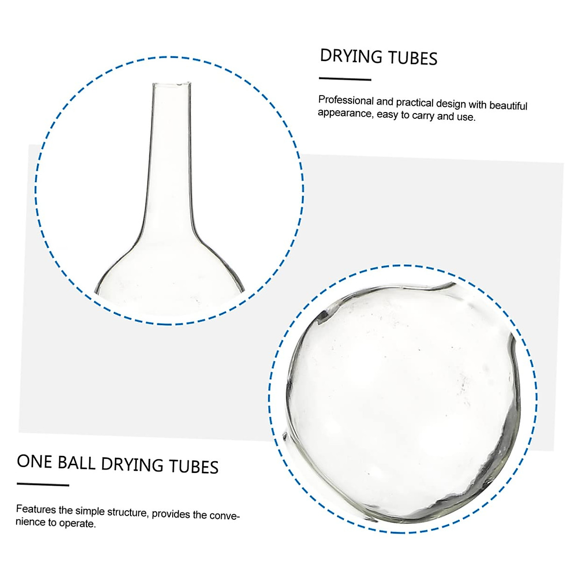 ULTECHNOVO 5pcs Experiment Equipment Small Test Tube Sample Tube Gas Drying Tube Glass Drying Tubes Single-Ball Glass Drying Tubes Glass Single-Ball Drying Tubes Candy Toolkit