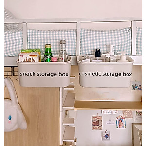 2 Pack White Hanging Cup Holders,10x5x4.5"Trolley Basket Storage,Rolling Cart Accessories Hanging Buckets Hanging Bins,Plant Containers,Storage Bucket,Make Up Pencil Holder,Kitchen Storage Container