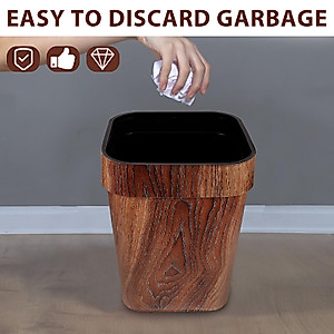 Cabilock Bathroom Trash Can, 14.0 liters, Polypropylene, Square, Light Brown