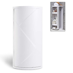 bretoes Multifunction Bathroom Kitchen Corner Locker Cosmetic Storage Rack Cabinet Storage Shelf Rotating Triangle Shelf