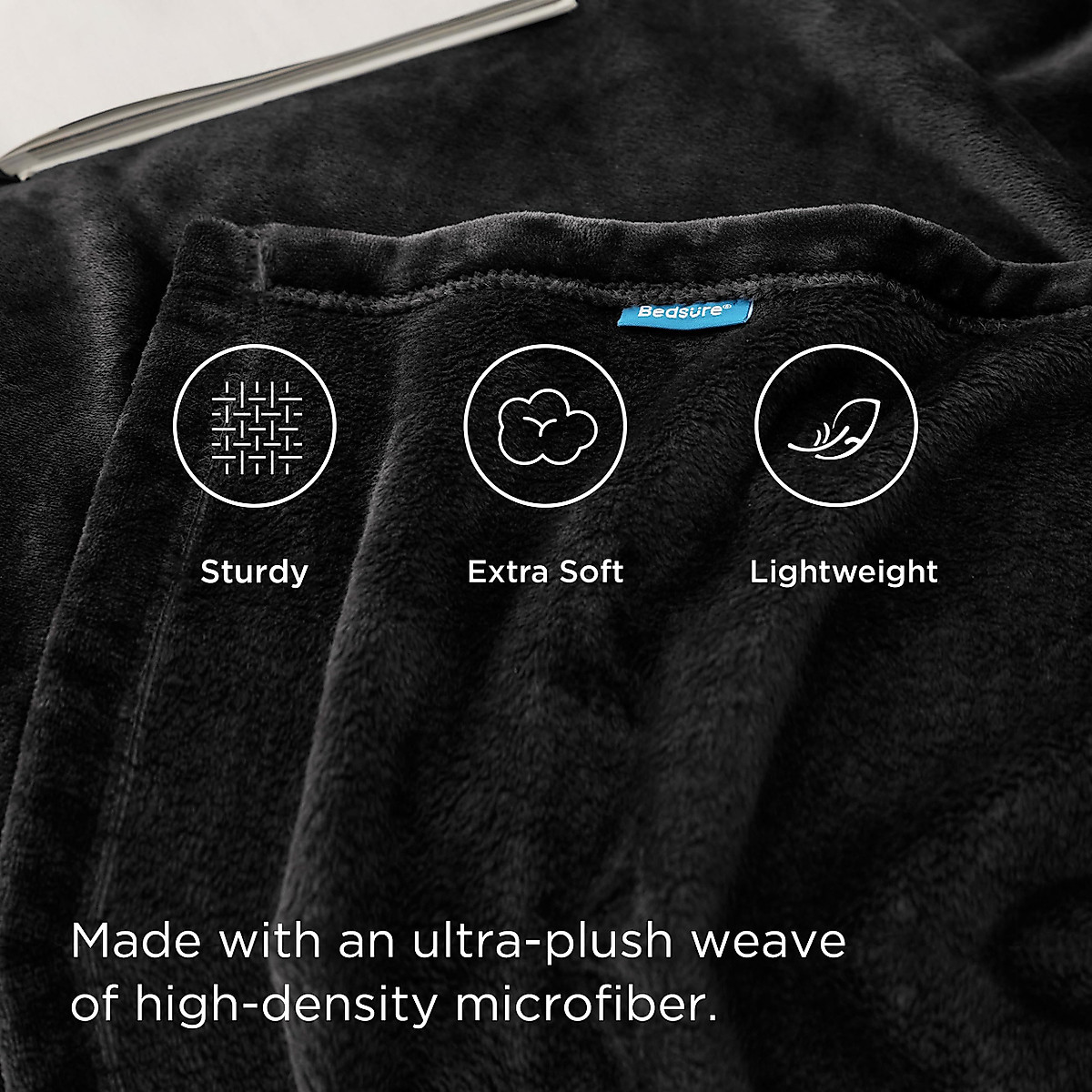 Bedsure Fleece Blanket Throw Blanket Ash Grey - 300GSM Throw Blankets for Couch, Sofa, Bed, Soft Lightweight Plush Cozy Blankets and Throws for Toddlers