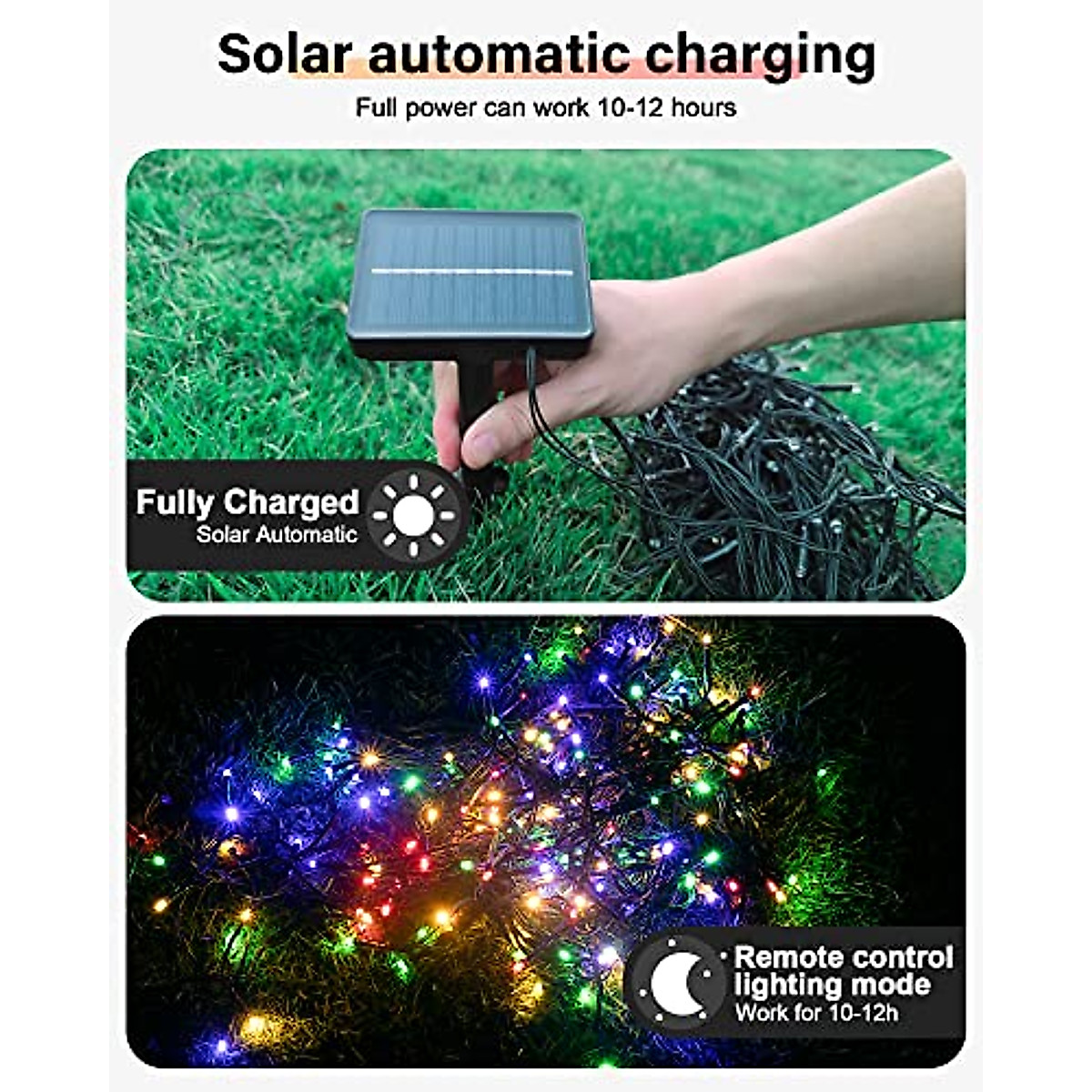 Acina 2 Pack Each 250 LED 85FT 8Modes Solar Powered String Lights Outdoor Waterproof, Solar Christmas Tree Lights Green Wire for Birthday Party Wedding Garden Patio Yard(Warm White & Multiple Colors)