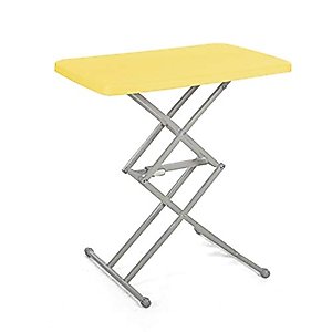 TOE Multifunctional Folding Desk Free Installation Portable Computer Laptop Desk Study Writing Desk Adjustable for Home Office (Color : Yellow)