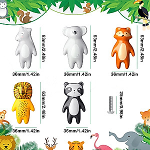 5 Pieces Cute Animal Knobs Kid Handles Ceramic Knobs Child Drawer Pulls Animal Cabinet Handles Lovely Cupboard Knobs Nursery Drawer Handle with Screws for Room Bedroom Bathroom Kitchen Door Dressers
