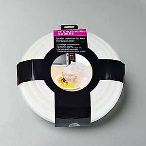 Large Microwave Splatter Cover for Food 11.8 inch,All Silicone Microwave Cover,Collapsible Microwave Food Cover BPA Free Non Toxic Microwave Plate Cover-White