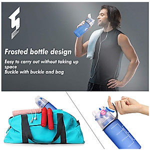 Linowos Drinking and Misting Sports Water Bottle, Non-Toxic BPA Free, Fast Water Flow Opens with 1-Click, Portable Leak-Proof Spray Cup for Cycling Fitness Camping Hiking Outdoor