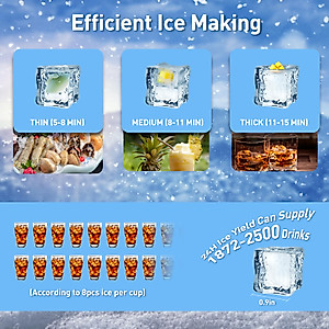 ERGMASTER Commercial Ice Maker Machine 550 LBS/24H - Industrial Ice Machine with 350LBS Large Storage Bin Ice Ready in 8-15 mins Stainless Steel Construction,Clear Ice Maker for Bar/Cafe/Restaurant