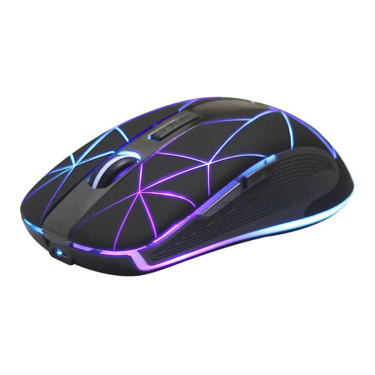 Rii RM200 2.4G Wireless Mouse with USB Nano Receiver, 5 Buttons Rechargeable Mouse,Colorful Backlit RGB Gaming Mouse for Notebook,PC,Computer-Black