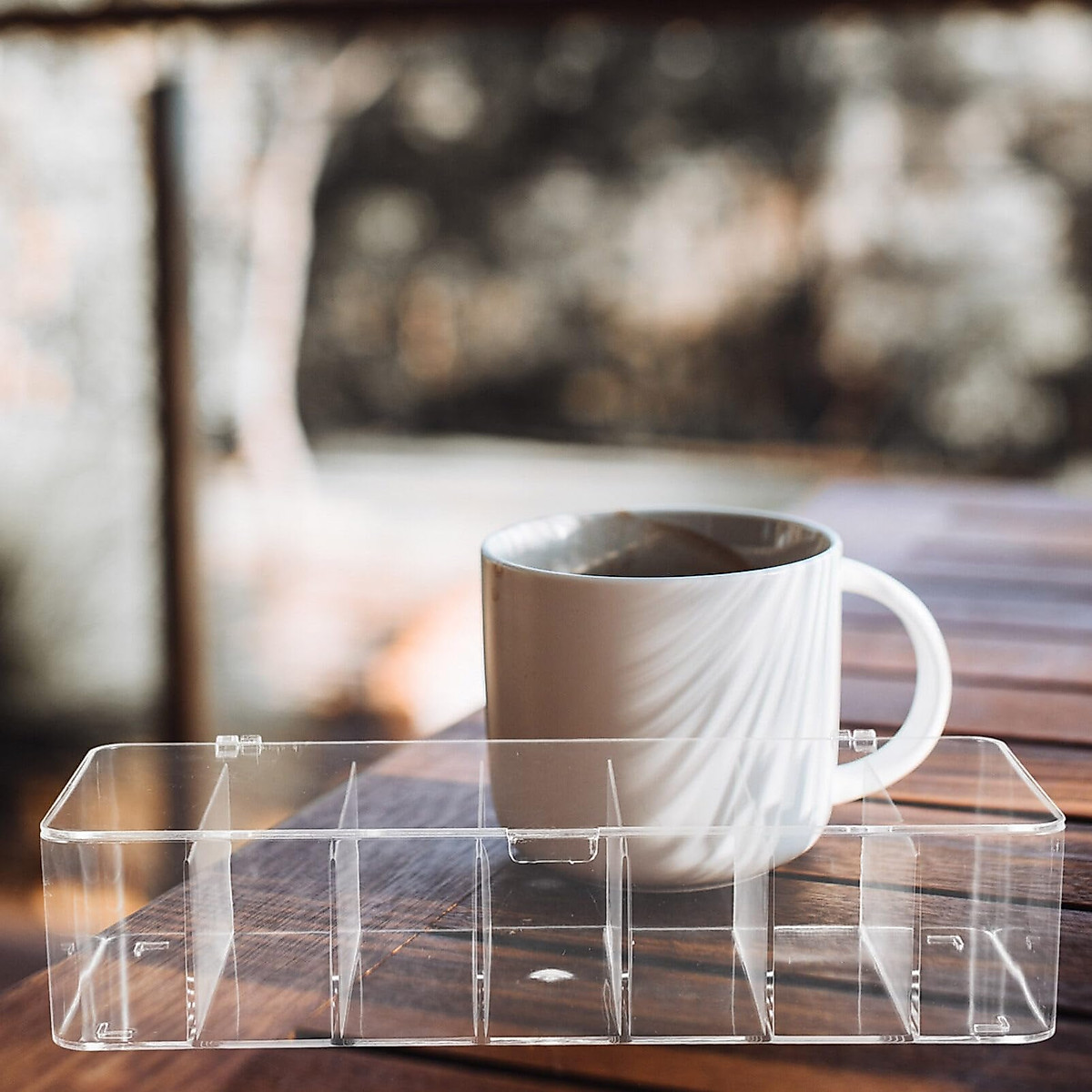 UPKOCH Tea Bags Tea Bag Holder Organizer Clear Acrylic Sugar Packets Storage Bin Box Coffee Bags Containers for Coffee Station Kitchen Cabinet Counter Top Pantry