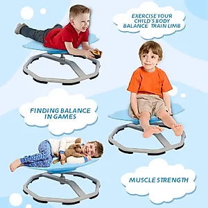 XLOVTBANG Kids Swivel Chair, Kids Sensory Spinning Chair for Autism, Body Coordination Training Chair, Cat Claw Shaped Non Slip Sensory Toys 360° Spinning Chair for Kids Aged 3+ (Blue)