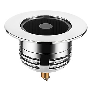 Homoyoyo Kitchen Sink Filter Sink Drain Strainer Push Type Sink Strainer Kitchen Sink Stopper Bathtub Drain Plug Drain Stopper Plunger Sink Strainer Kitchen Drain Stoppers Plastic Grey