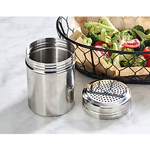 New Star Foodservice 28478 Stainless Steel Dredge Shaker, 10-Ounce, Set of 2