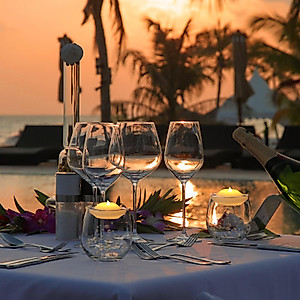 LACGO 48 PCS LED Waterproof Floating Novelty Candles Light, LED Battery-Powered Flameless Flicker Candle, Water Activated Candle, for Baby Shower, Wedding, Home, Party Decor(Warm White)