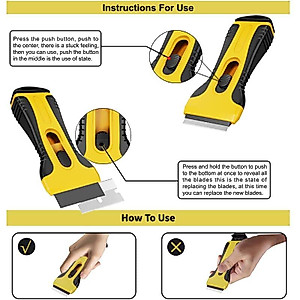 Rerdeim Razor Blade Scraper Tool With 20pcs Extra Blades, Razor Scraper For Cleaning Glass,Stove Top, Cooktop, Window, Oven, Paint, Sticker, Tile, Non Scratch