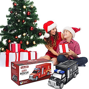 CYKT 3-7 Year Old Boy Police Car Toy, LED Music Electric Universal Wheel Police Car Toy, 3-10 Year Old Boy and Girl Police Car Toy Gift