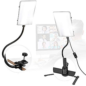 LimoStudio [2 Pack] LED Light Panel with Gooseneck Extension Adapter, Mini Table Top Light Stand, and Mounting Clamp, Photo Video Lighting Kit, Photo Studio, AGG2205