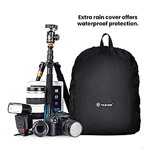 TARION Camera Backpack Waterproof Camera Bag Large Capacity Camera Case with 15 Inch Laptop Compartment Rain Cover for Women Men Photographer Lens Tripod Green