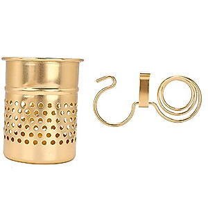 Bathroom Storage Shelf Wall Mount Hair Care Styling Tool Organizer Space Aluminum Hair Dryer Basket for Bathroom Organizer Multipurpose Rack(Gold)