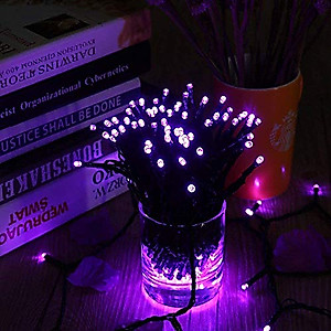 Jnaurb Solar String Lights Outdoor, 2 Pack 72ft 200 LED Solar Fairy Lights Outdoor, Waterproof 8 Modes Solar Powered Outdoor String Lights for Christmas, Garden, Yard, Party, Patio, Wedding(Purple)