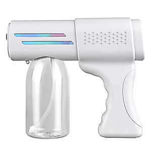 binglan Nano Atomization Disinfection Gun, Rechargeable Portable Handheld with 380ml Capacity Blue Light Spray Disinfection Gun,for Home,Office,School,Disinfection and Other Places,White