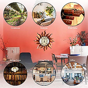 MUMTOP Outdoor Thermometers for Patio, Indoor Outdoor Thermometer,Sun Wall Thermometer Wireless Hygrometer, No Battery Needed Patio Hanging Decor