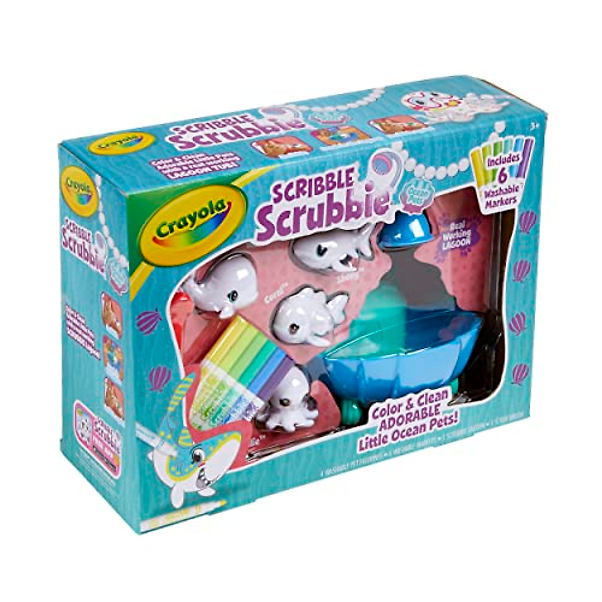 Crayola Scribble Scrubbie Pets Blue Lagoon Playset, Pet Toys For Girls & Boys, Gifts For Kids Ages 3+