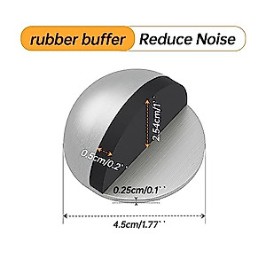 AONAYIOA 4 Pack Door Stoppers, 3M Adhesive Door Stopper, Stainless Steel Half Dome Floor Door Stop, Brushed Nickel Door Stops, No Drill Door Stopper for Office, Bedroom, Living Room, Bath Shower Room