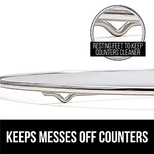 Gorilla Grip Splatter Screen for Frying Pan, Easy Clean Stainless Steel Grease Cover, Stop Hot Oil and Bacon Splash, Cooking Guard for Skillet, Comfortable Handle, Dishwasher Safe, 11.8 Inch, Black