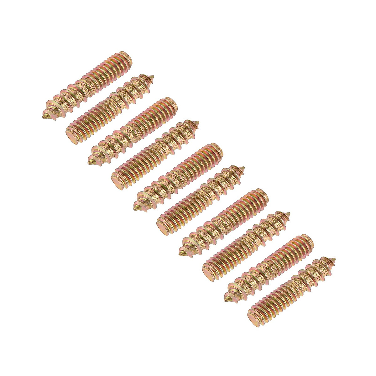 METALLIXITY Double Ended Screws (1/4-20 x 1-1/4 Inch) 20pcs, Hanger Bolts Self-Tapping Double Sided Screws - for Home Repairs
