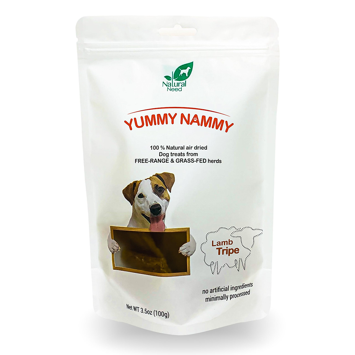 Yummy Nammy - All Natural, Grass-Fed & Free-Range, 100% Lamb Green Tripe Treats with Probiotics, 3.5oz