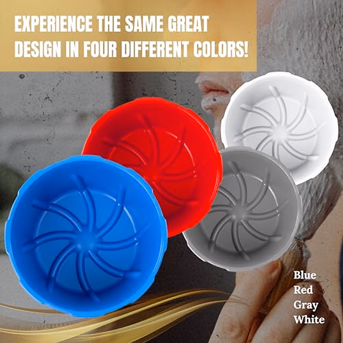 TIMELESS RAZOR Blue Shaving Bowl w/Ridges - Mixes Mens Shaving Cream & Shaving Soap - Durable & Holds Heat Longer - Whip a Quick, Rich & Thick Lather - USA Made