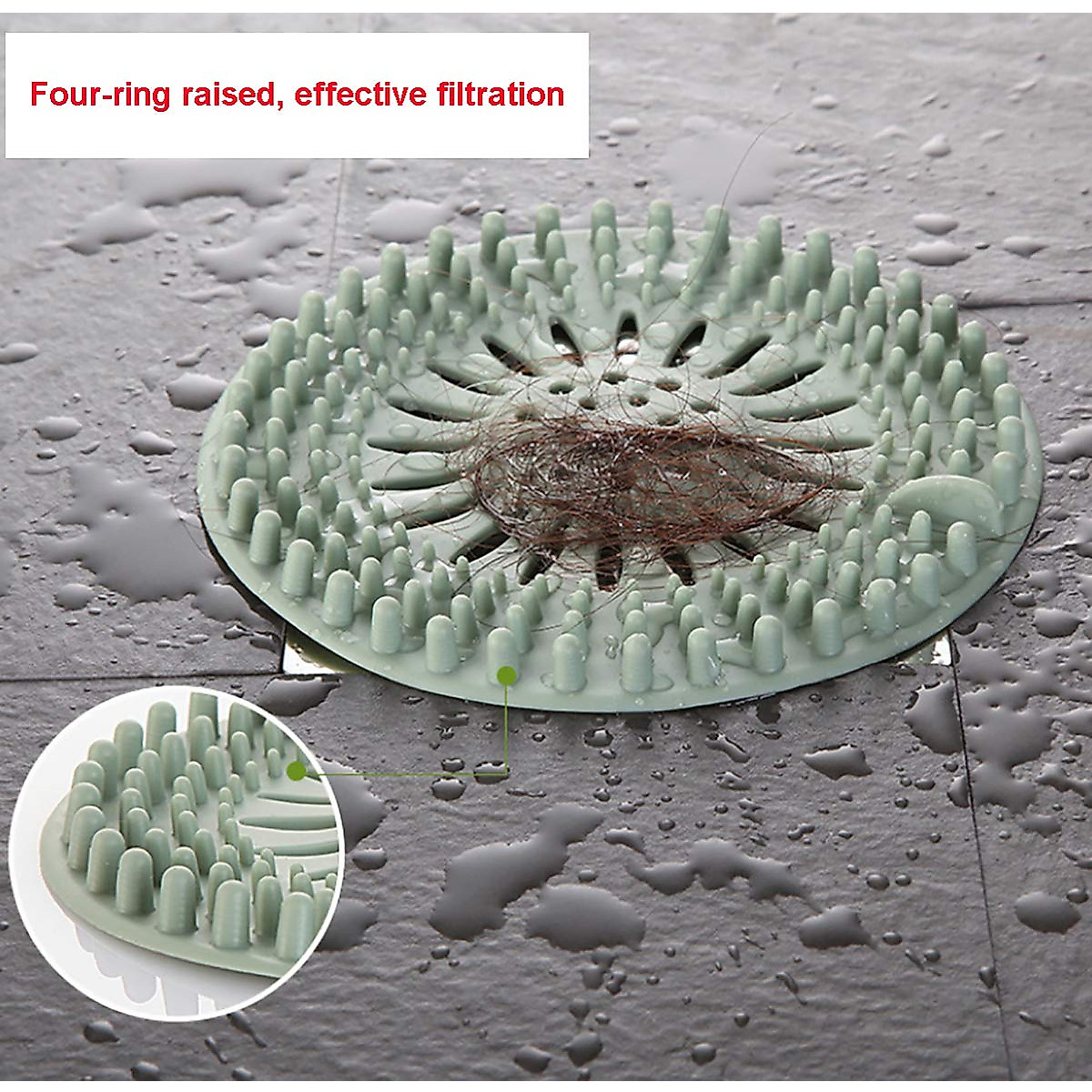 Hair Stopper Hair Catcher Durable Silicone 3 Pack Filter for Kitchen Bathroom Bath-Tub, Hair Stopper Shower Drain Covers, Drain Hair Catcher