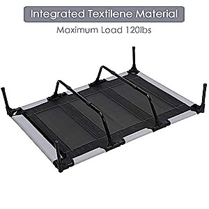 SUPERJARE XLarge Outdoor Dog Bed, Elevated Pet Cot with Canopy, Portable for Camping or Beach, Durable 1680D Oxford Fabric, Extra Carrying Bag - Silver Gray