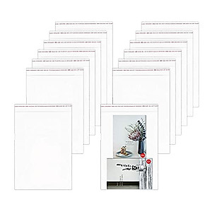 14" x 20" Clear Poly Bags 100pcs Plastic Cellophane Bags Self Adhesive Cello Bags 1 Mil for Clothing T-Shirt Gifts