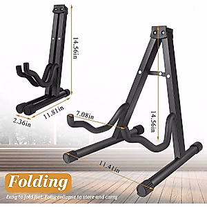 Mallez Cello Stand, Folding A-Frame Cello Support Holder with Non-Slip Rubber Soft Foam Arms for Violin 1/8-4/4 Cellos Guitar Electric Bass