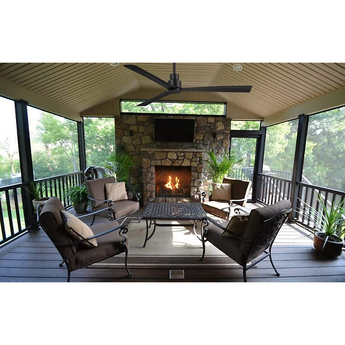 MINKA-AIRE F787-CL Simple 52 Inch Outdoor 3 Blade Ceiling Fan with DC Motor in Coal Finish