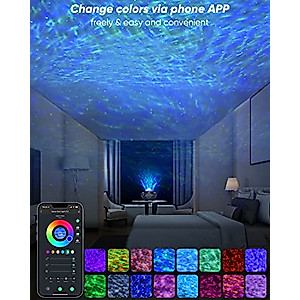 Star Projector Galaxy Night Light Projector - 48 Light Effect Themes, Remote Control, Bluetooth Speaker, Wi-Fi APP - Galaxy Projector for Bedroom, Kids Adults, Party Light, Room Decor