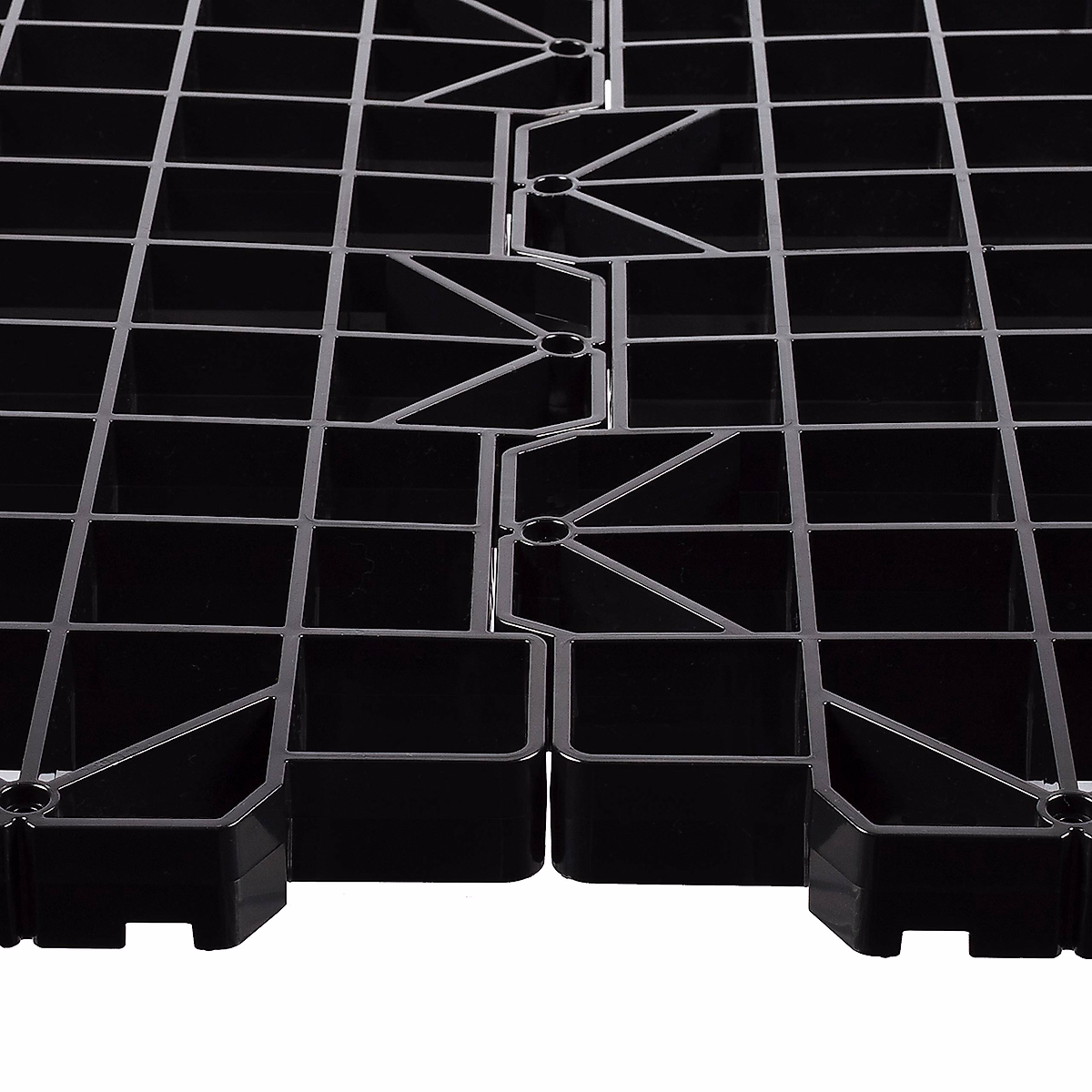 USA SEALING Attic Dek Flooring Storage System, Walking Deck Pallet Boards for Attic, Easy Installation Floor System for Garage, Roof and More, 4 Panels Included - Black