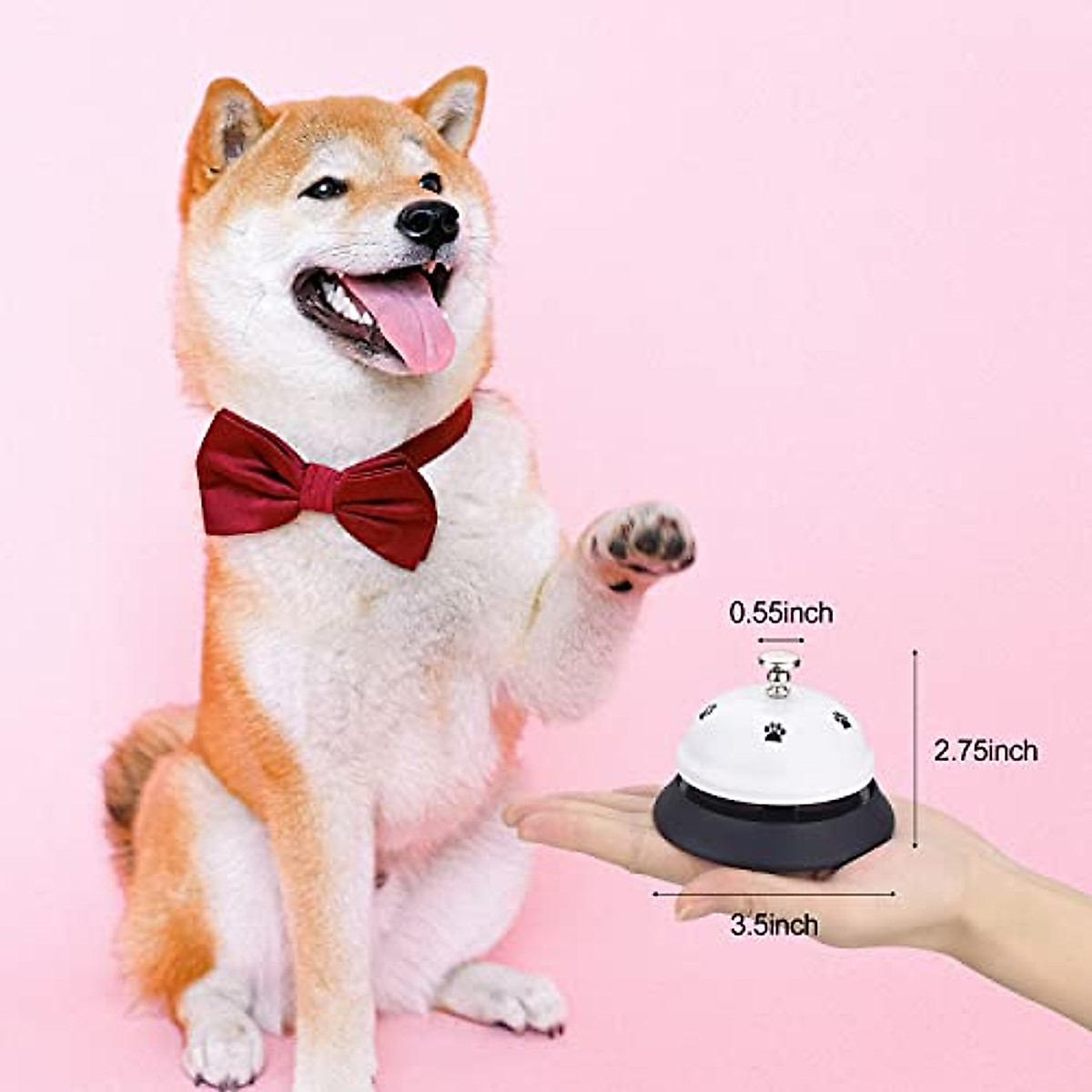 Comsmart Dog Potty Training Bells, 2PCS Metal Pet Door Bells with Non-Skid Rubber Base for Dog Cat Puppy Kitten Potty Training Game Call Bell, Service Bell for Offices Hotel School Bar Shop Restaurant