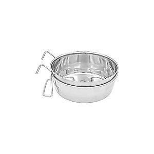 Fuzzy Puppy Pet Products Elevated Crate Bowl for Pets, Great for Dog, Cat and Critter Crates, Kennels, Coups & Cages, Stainless Steel, Silver, 20 oz (CCHH-20)