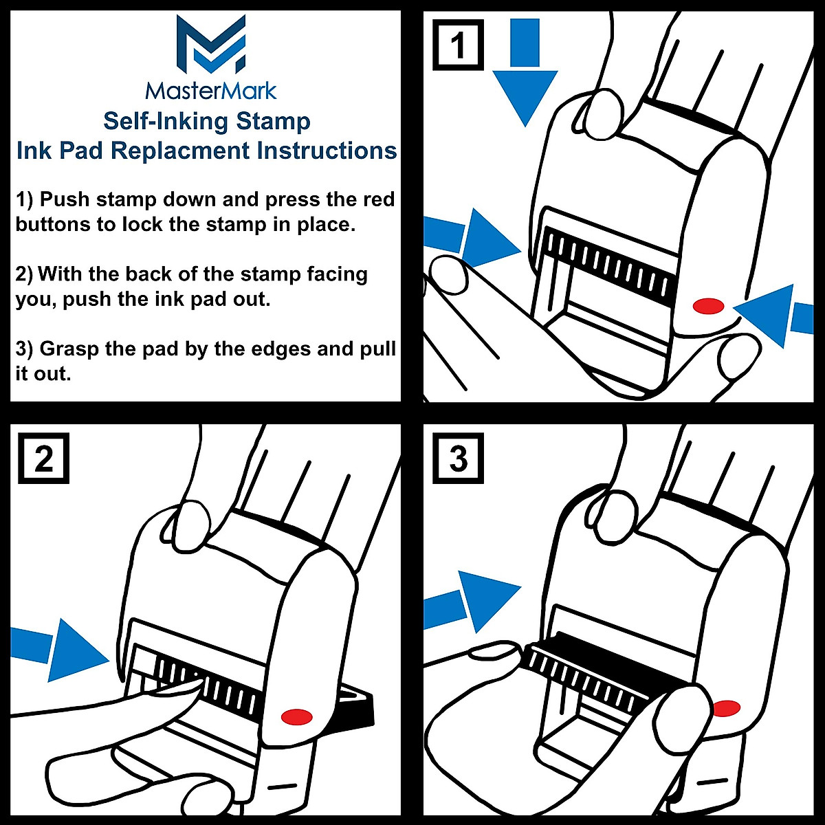 Custom Stamp - Self-Inking Stamp (3 Line Stamp)