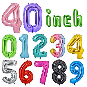 Vonokee 40 Inch Light Green Giant Number Balloons 2, Jumbo Digital Foil Mylar Balloon for Birthday Party Wedding Anniversary Celebration Decoration