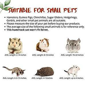 5 Pcs Sugar Glider Supplies Cage Accessories Hammock Set Hanging Cage Bed Hideout for Small Animal Pets Hamster Rat Guinea Pig Squirrel Gerbils