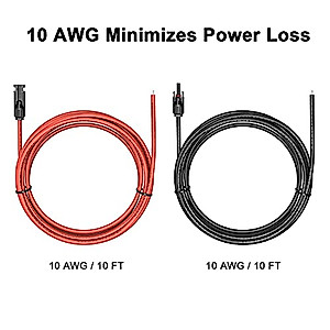 Bundle | Kohree Solar Crimping Tool Cable Connector + 10 AWG Solar Panel Cable Wire 10 Ft Extension Cable