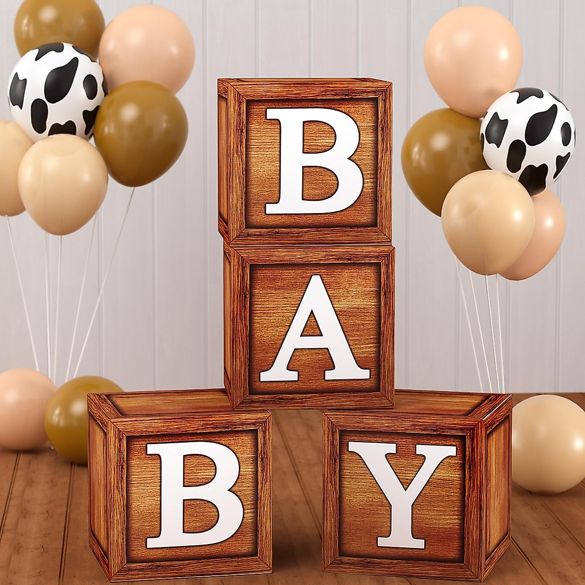 Winrayk 141Pcs Cow Baby Shower Decorations for Boy Girl Cow Birthday Party Decorations Supplies Cow Print Balloon Arch Baby Boxes with Letters Oh Baby Backdrop Farm Holy Cow Im One Birthday Decoration