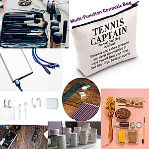 TSOTMO Tennis Captain Makeup Bag Gift Tennis Captain Definition Zipper Pouch Tennis Player Coach Gift Thank You Gift For Captain Tennis Lover Gift (TENNIS CAPTAIN)